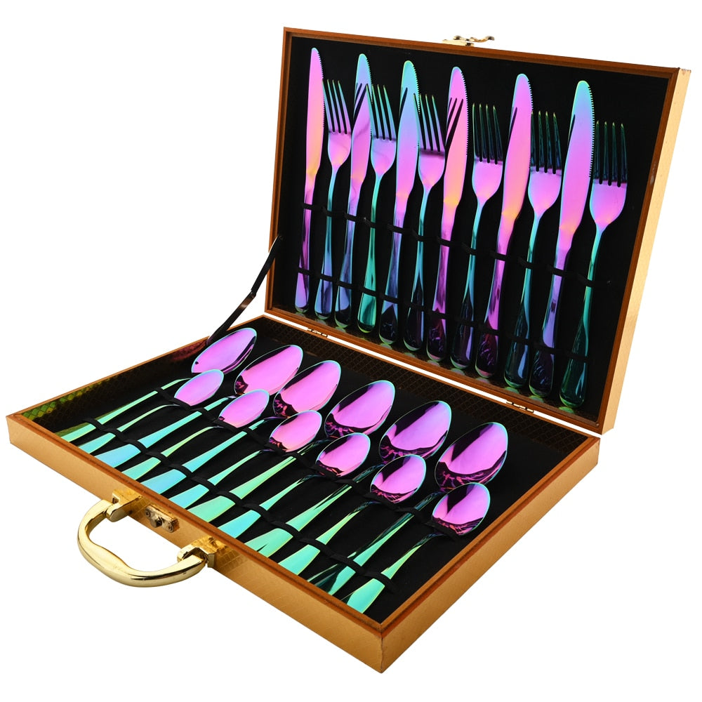 Trendy 24 Piece Stainless Steel Cutlery Set