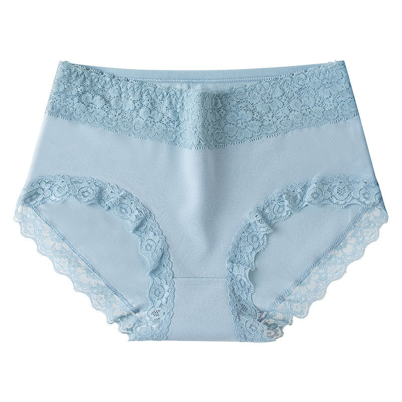 Set of 12 Women's Comfortable Soft Cotton Lace Briefs